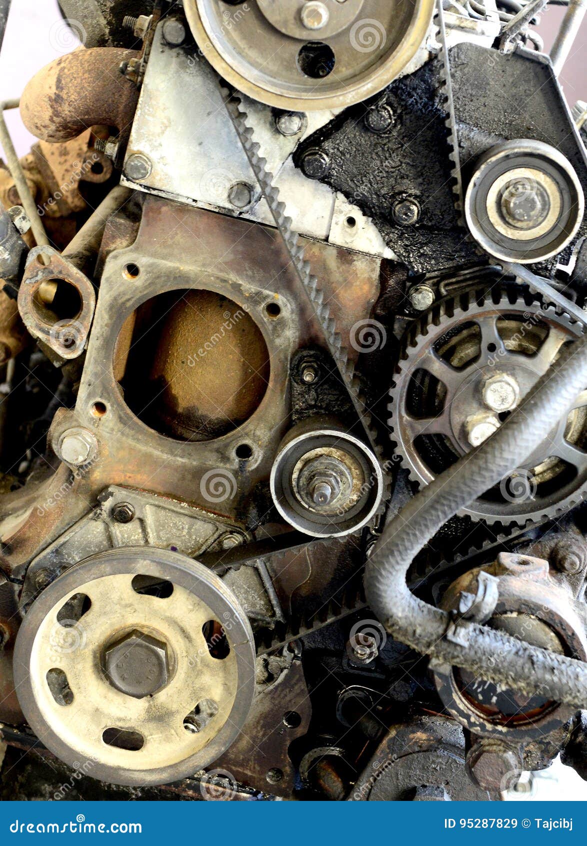 Dirty and Dusty Old Car Engine Stock Image - Image of cross, macro ...