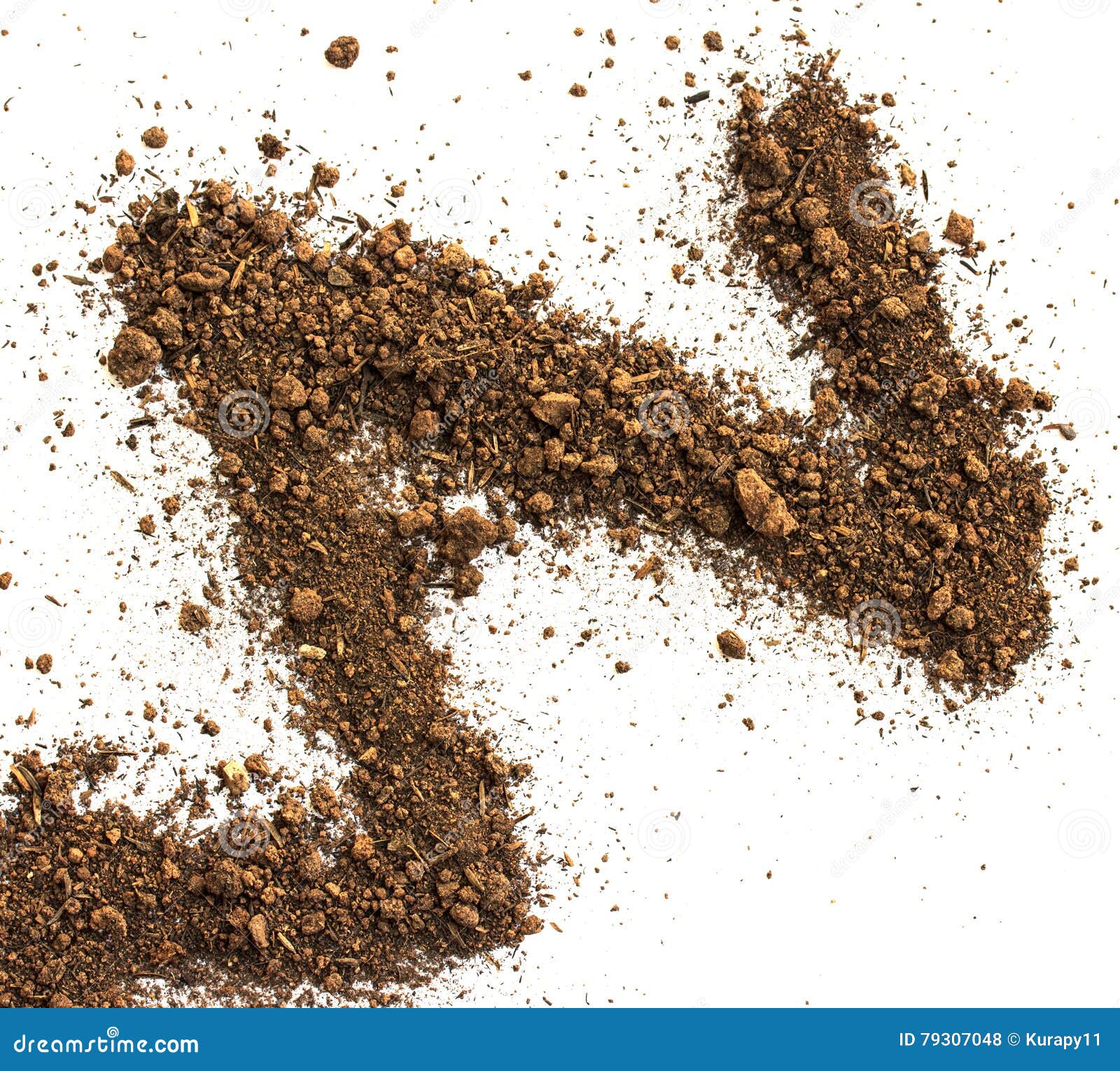 Dirty Earth on White Background. Stock Photo - Image of macro, humus ...