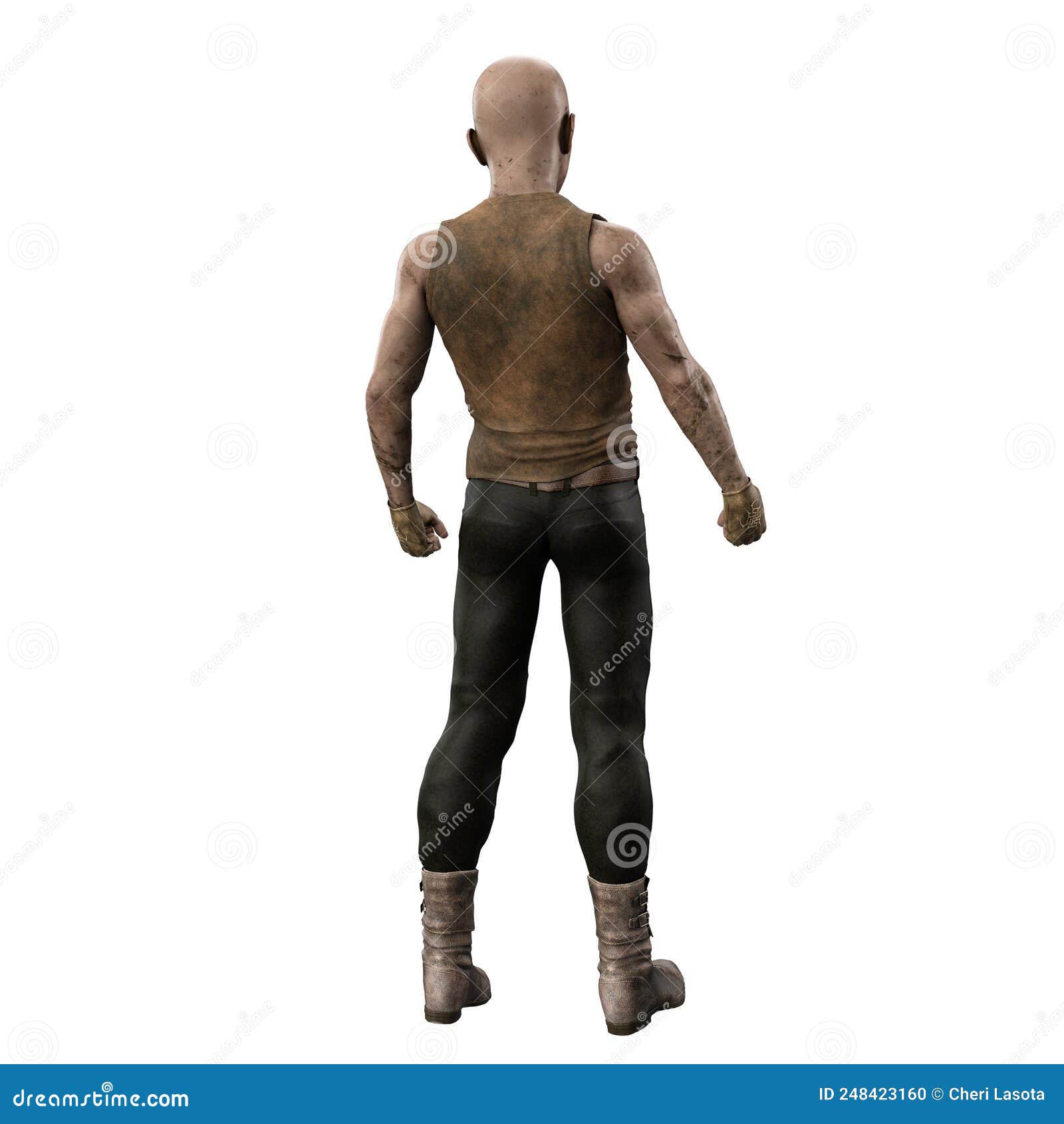 Dirty and Grimy Post-Apocalyptic Boy 3D Illustration, 3D Rendering ...