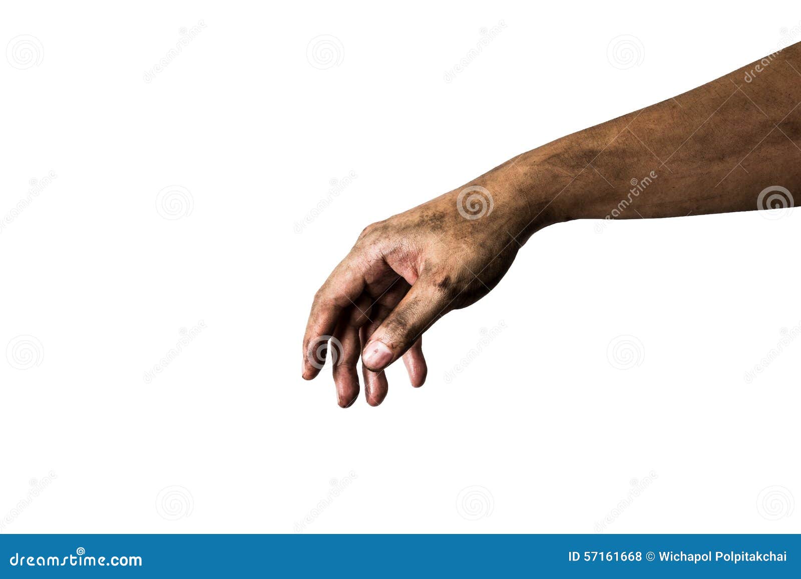 Dirty Hand Isolated on a White Background Stock Photo - Image of messy ...