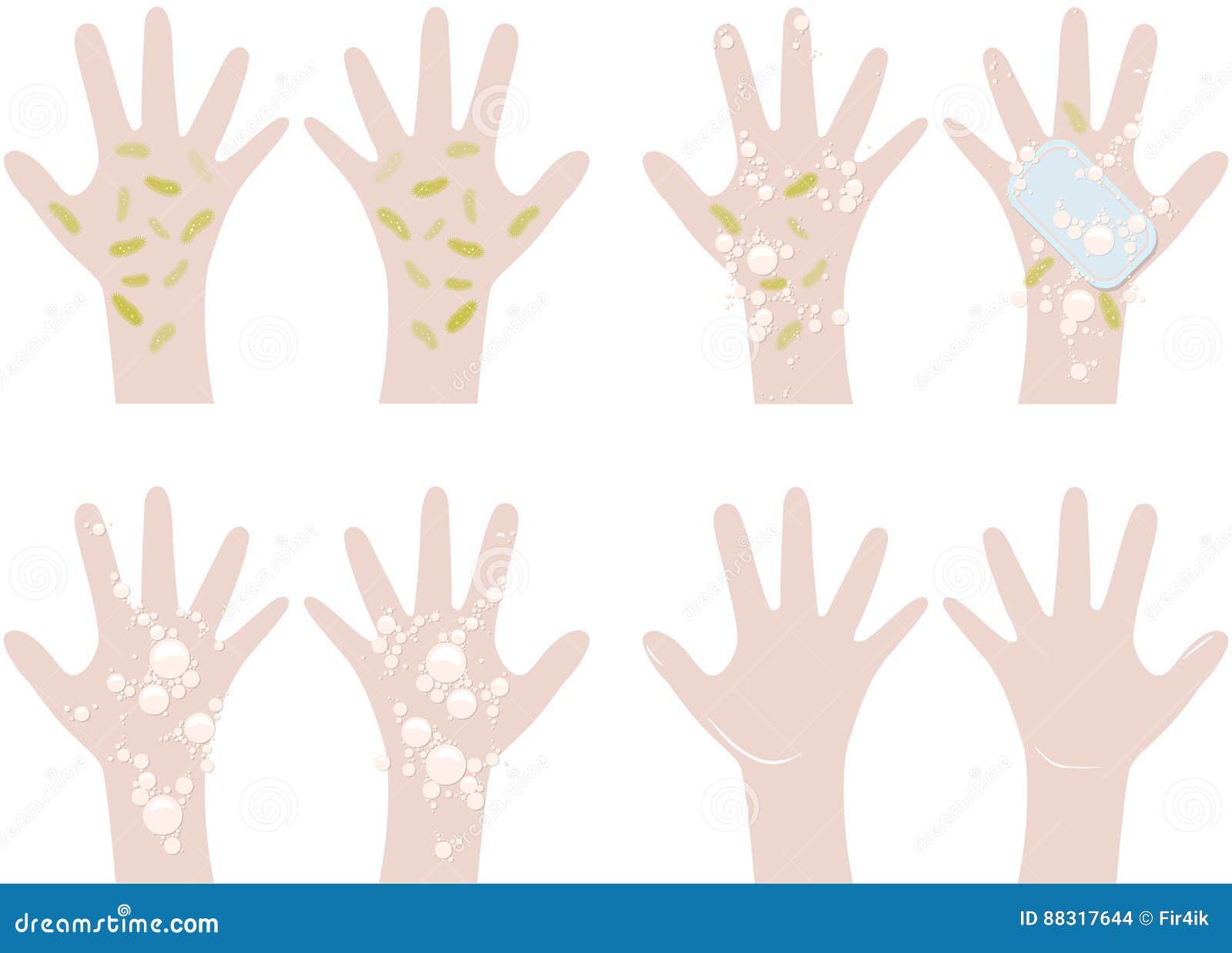 Dirty Hands and Clean Hands Stock Vector - Illustration of bubble ...