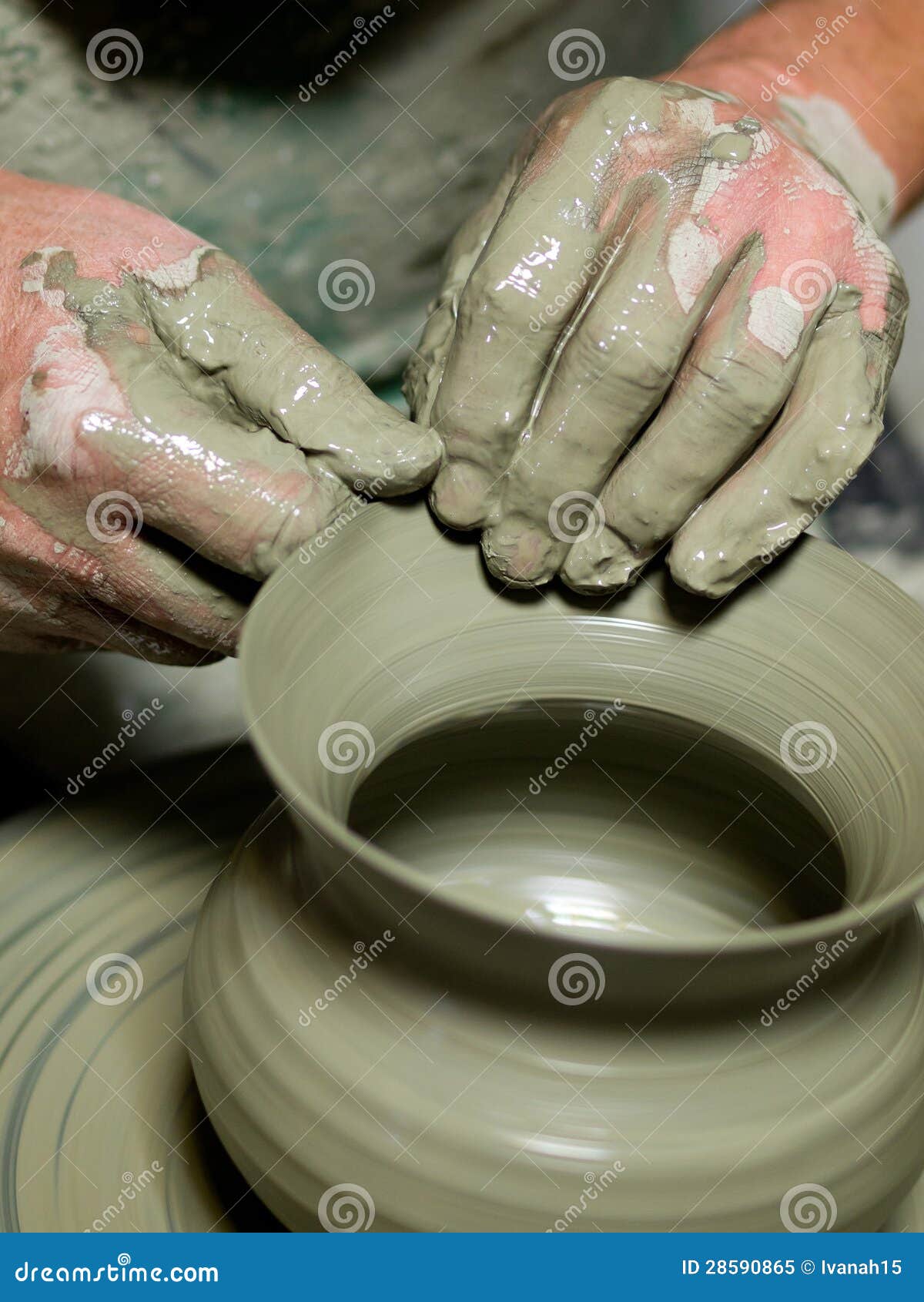 Dirty Hands Making Pottery in Clay Stock Image - Image of molding ...