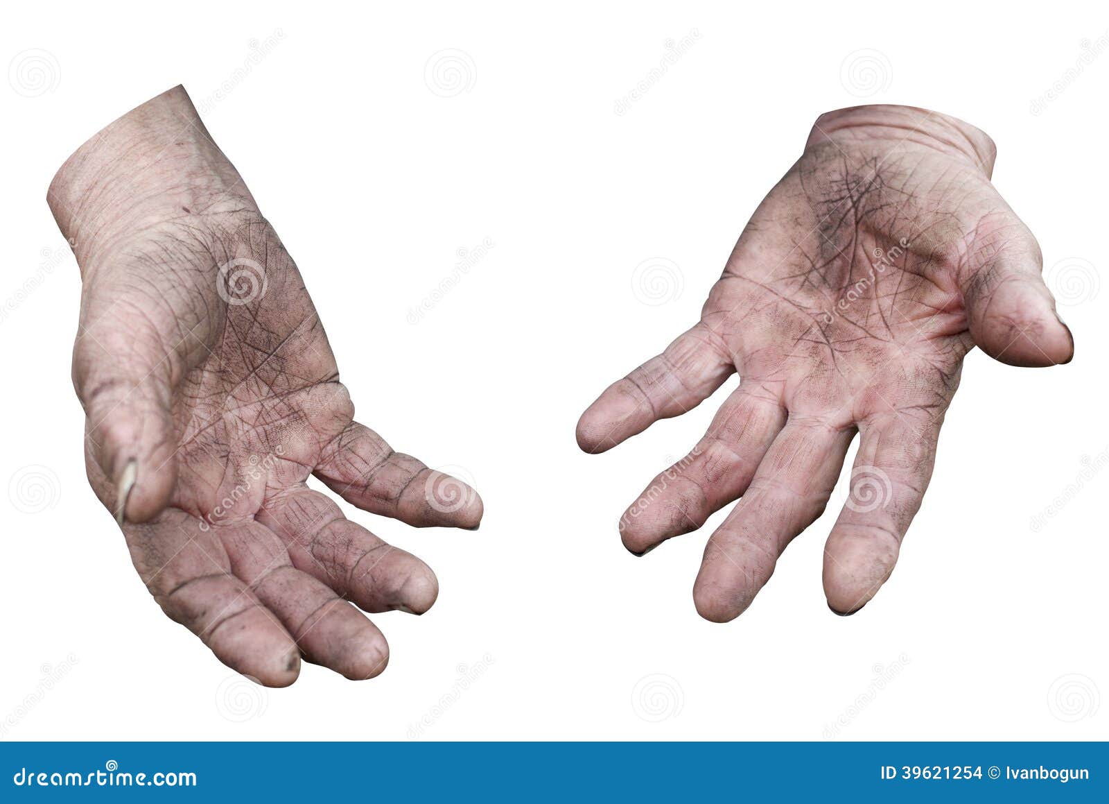 Dirty Hands of a Woman. Clipping Path Stock Photo - Image of fingers ...