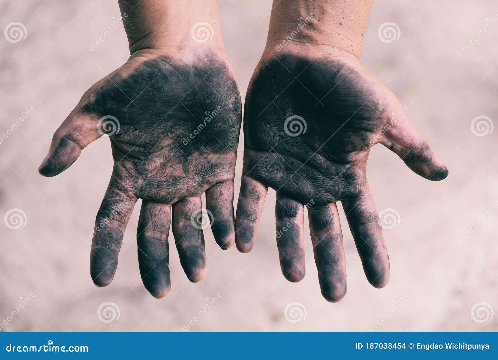 Dirty Hands Worker Hands Man - Open Hands Stained Stock Photo - Image ...