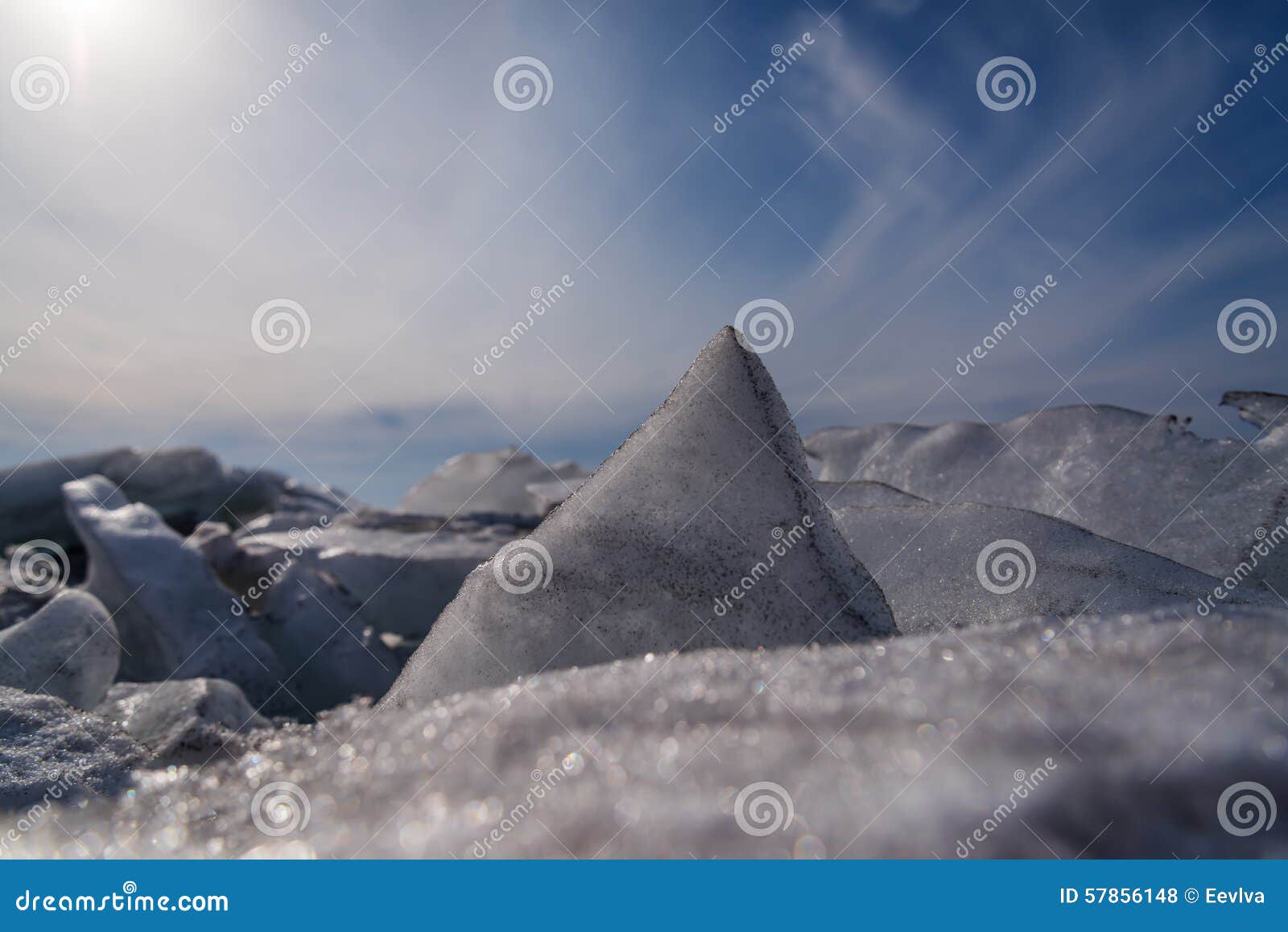 Dirty ice rock. stock photo. Image of block, rift, loneliness - 57856148