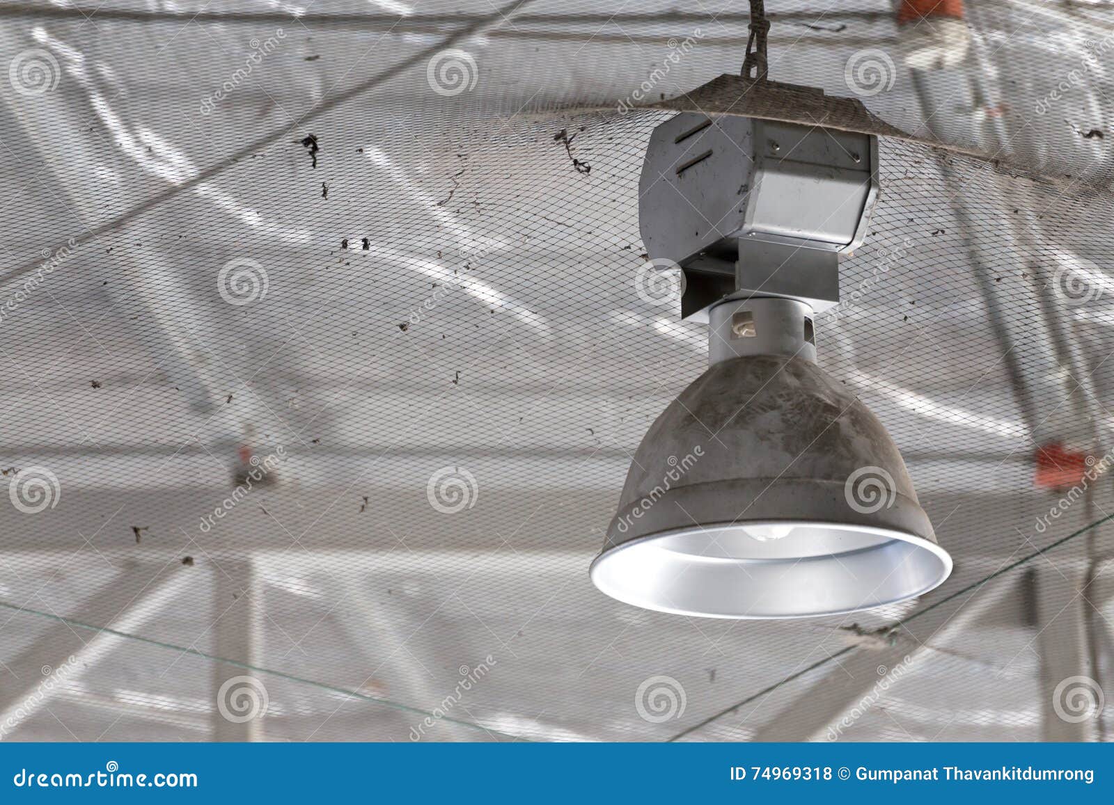Dirty Industrial Lamp, High Bay Lighting. Stock Photo - Image of bright ...
