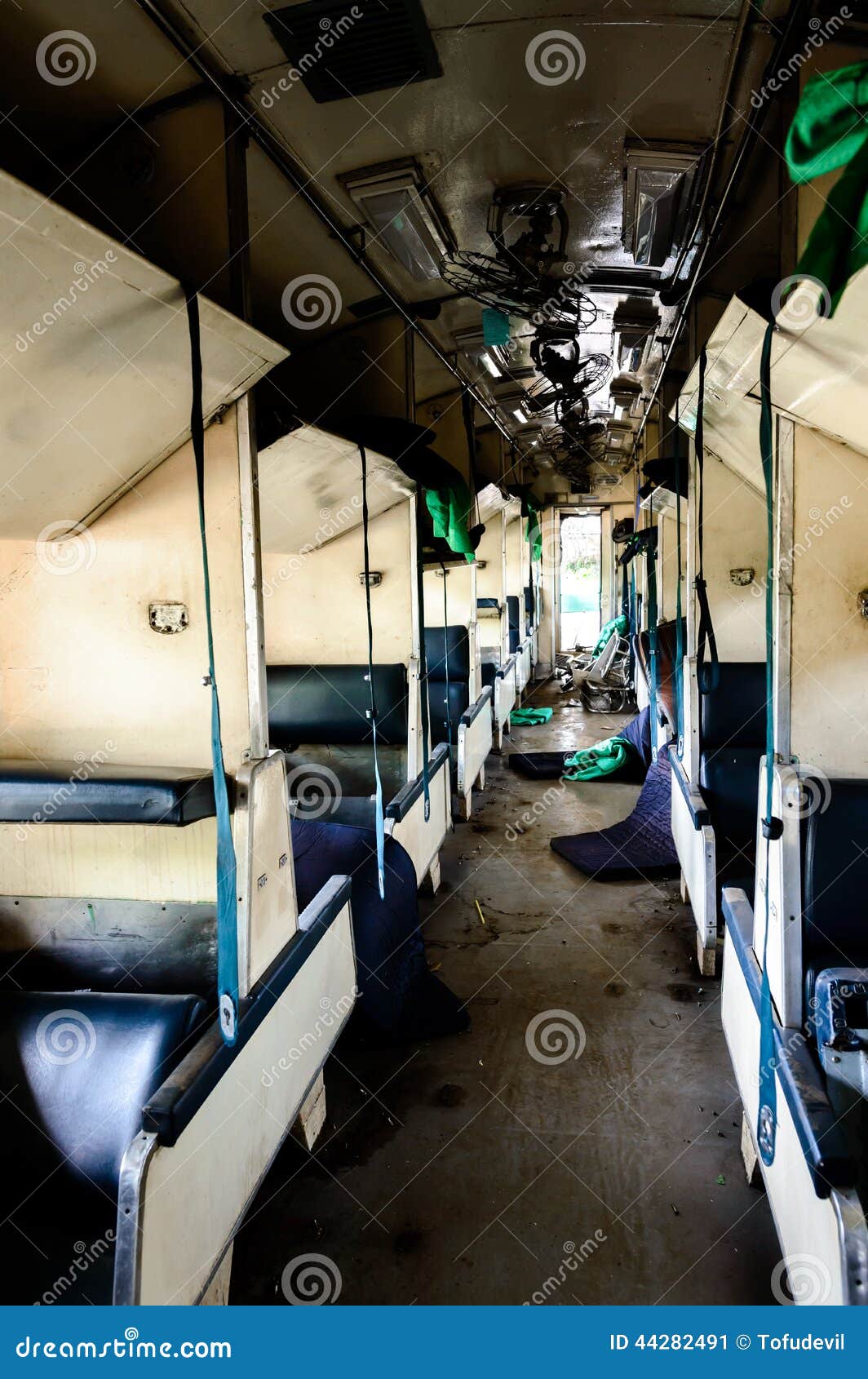 Dirty interior train. stock image. Image of coupe, inside - 44282491
