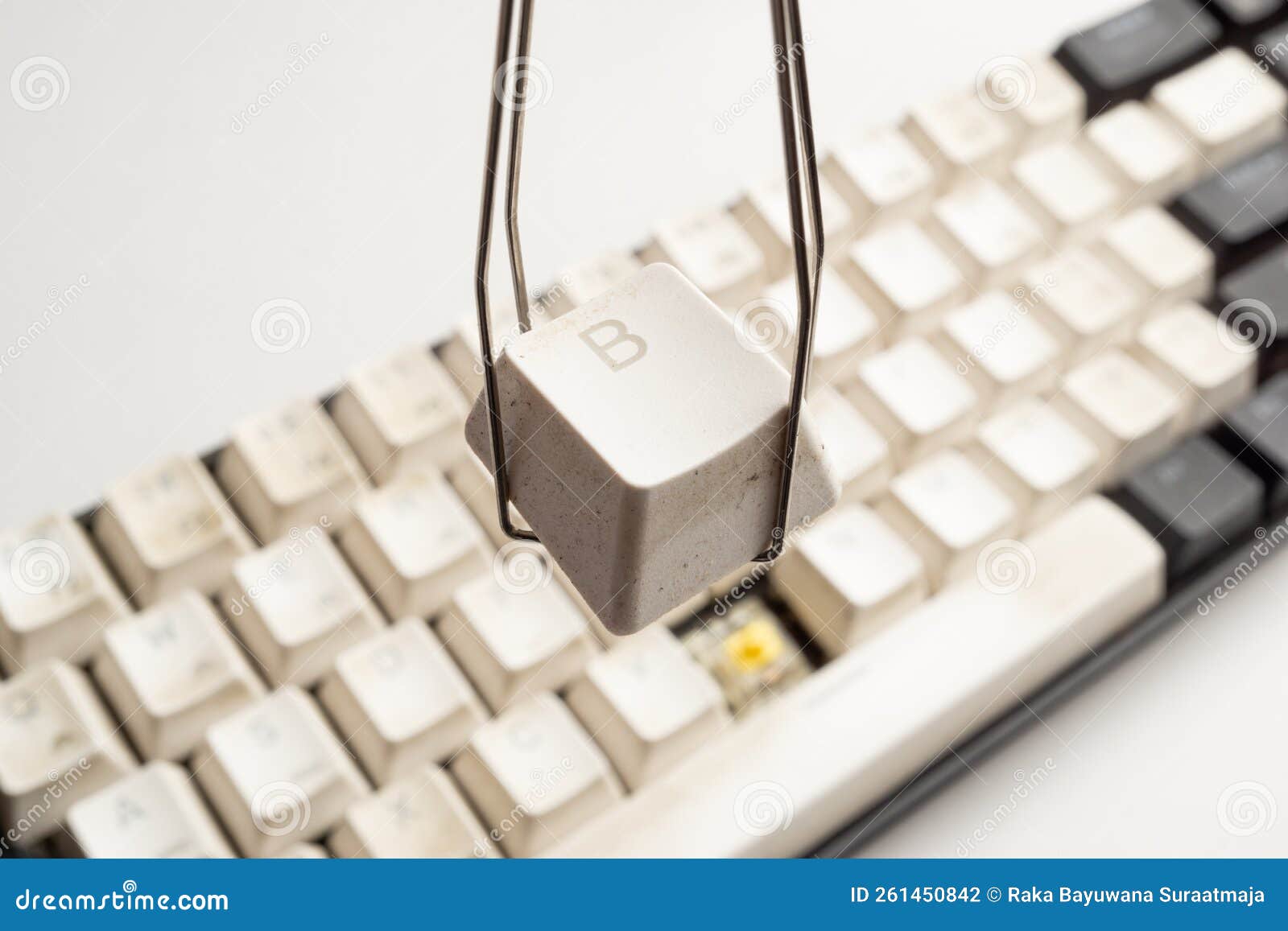 Dirty Key Cap on Mechanical Keyboard Removed and Lifted by Keycap ...