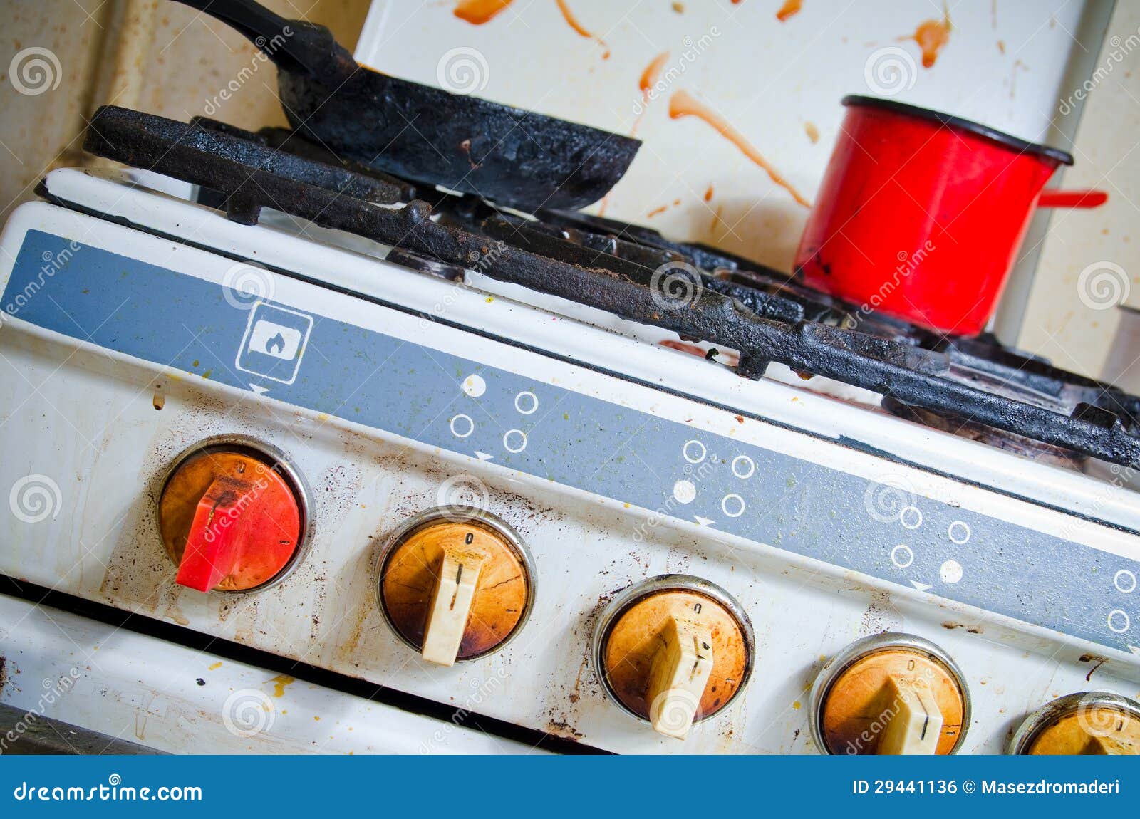 Dirty kitchen stove stock photo. Image of mess, messy - 29441136