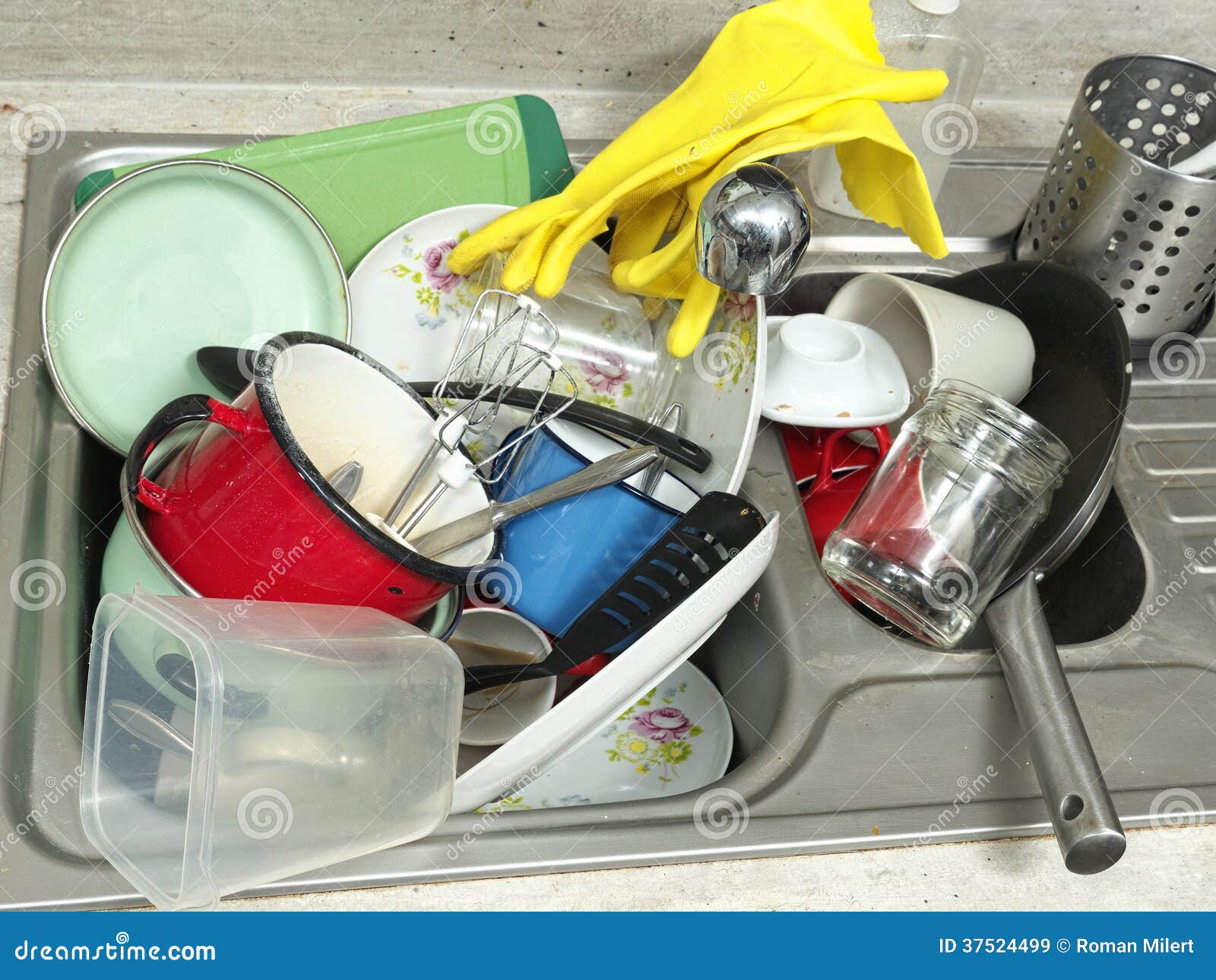 Dirty kitchenware stock image. Image of pile, faucet - 37524499