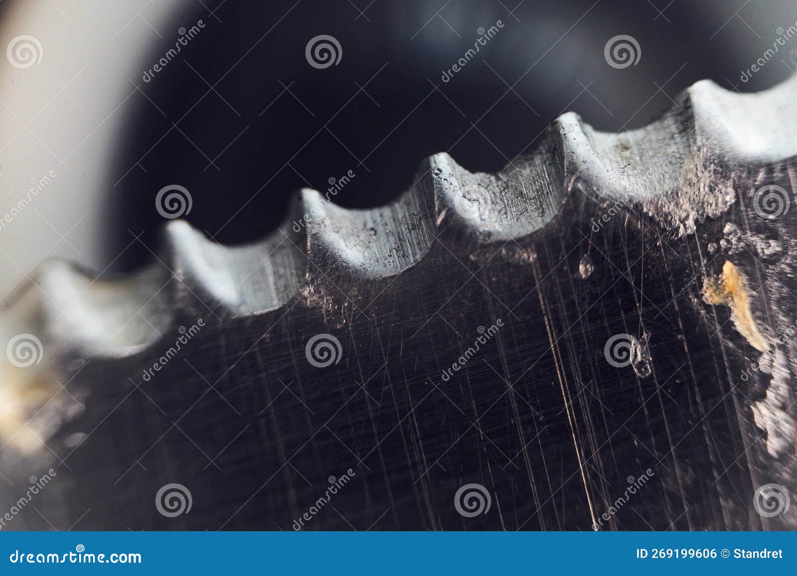 Dirty Knife is Under the Microscope. Close Up View Stock Photo - Image ...
