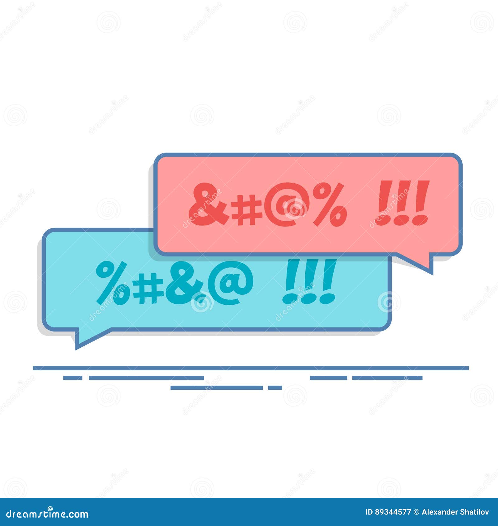 Dirty Language. Cursing. Chat Speech Bubble with Censored Swearing ...