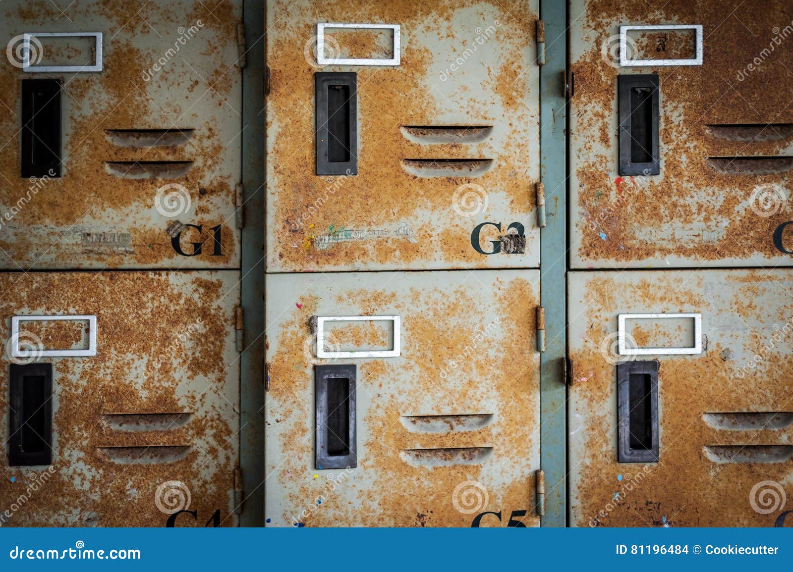 Dirty Locker in soft light stock photo. Image of blue - 81196484