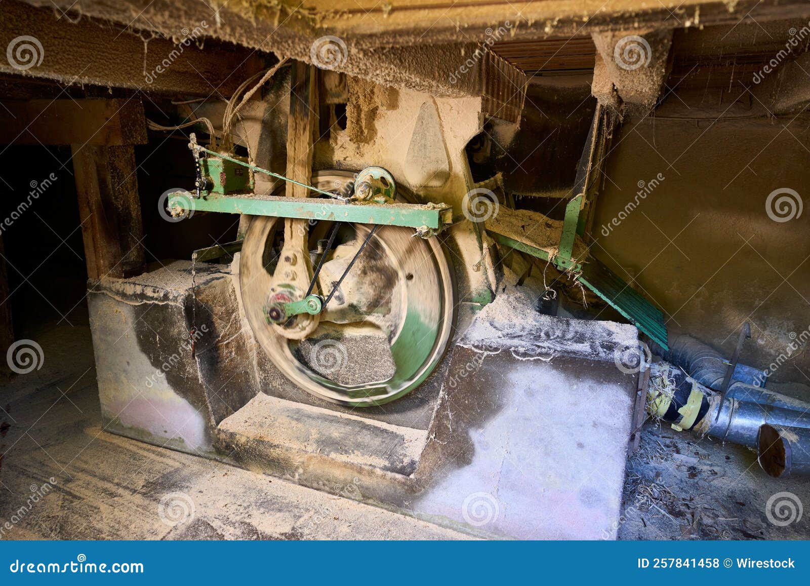 Dirty Machine in a Sawmill with Sawdust Stock Photo - Image of dirty ...