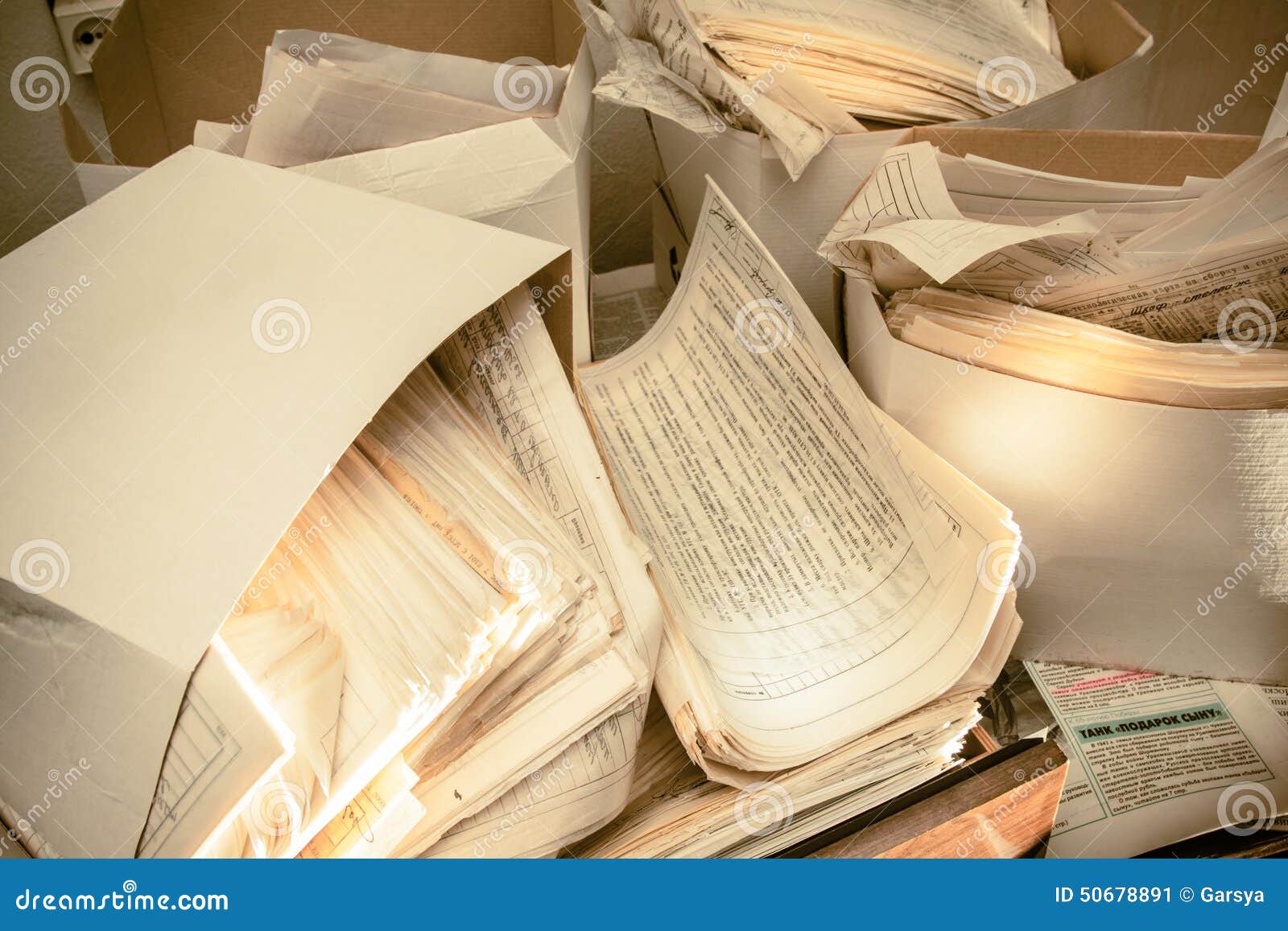 Dirty, Messy And Abandoned Office, Poor Light Stock Photography ...