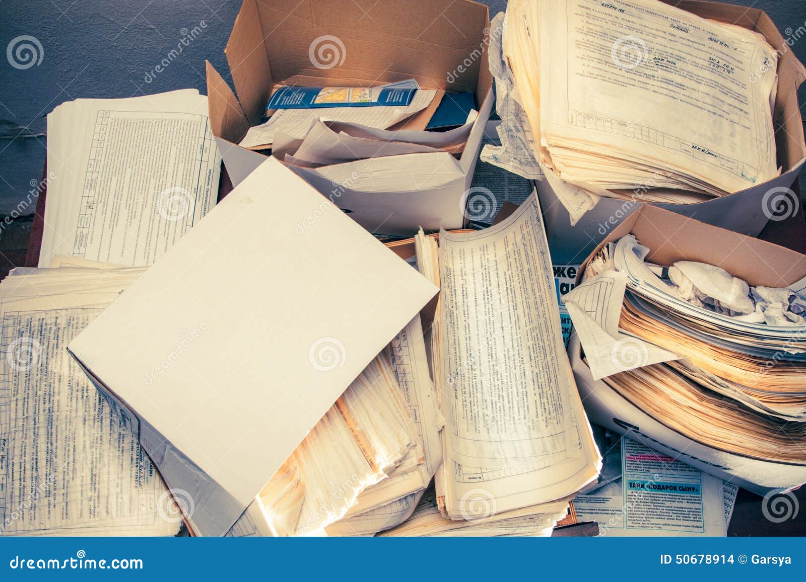 Dirty Messy Paper Documents Stock Photo - Image of notebook, group ...