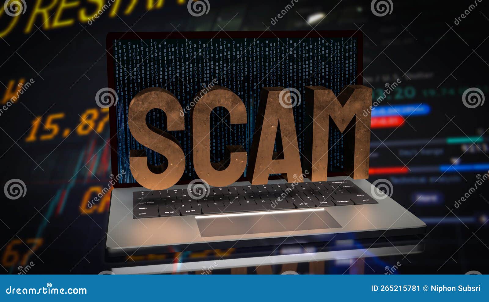 Dirty Metal Scam Text on Notebook Background 3d Rendering Stock ...