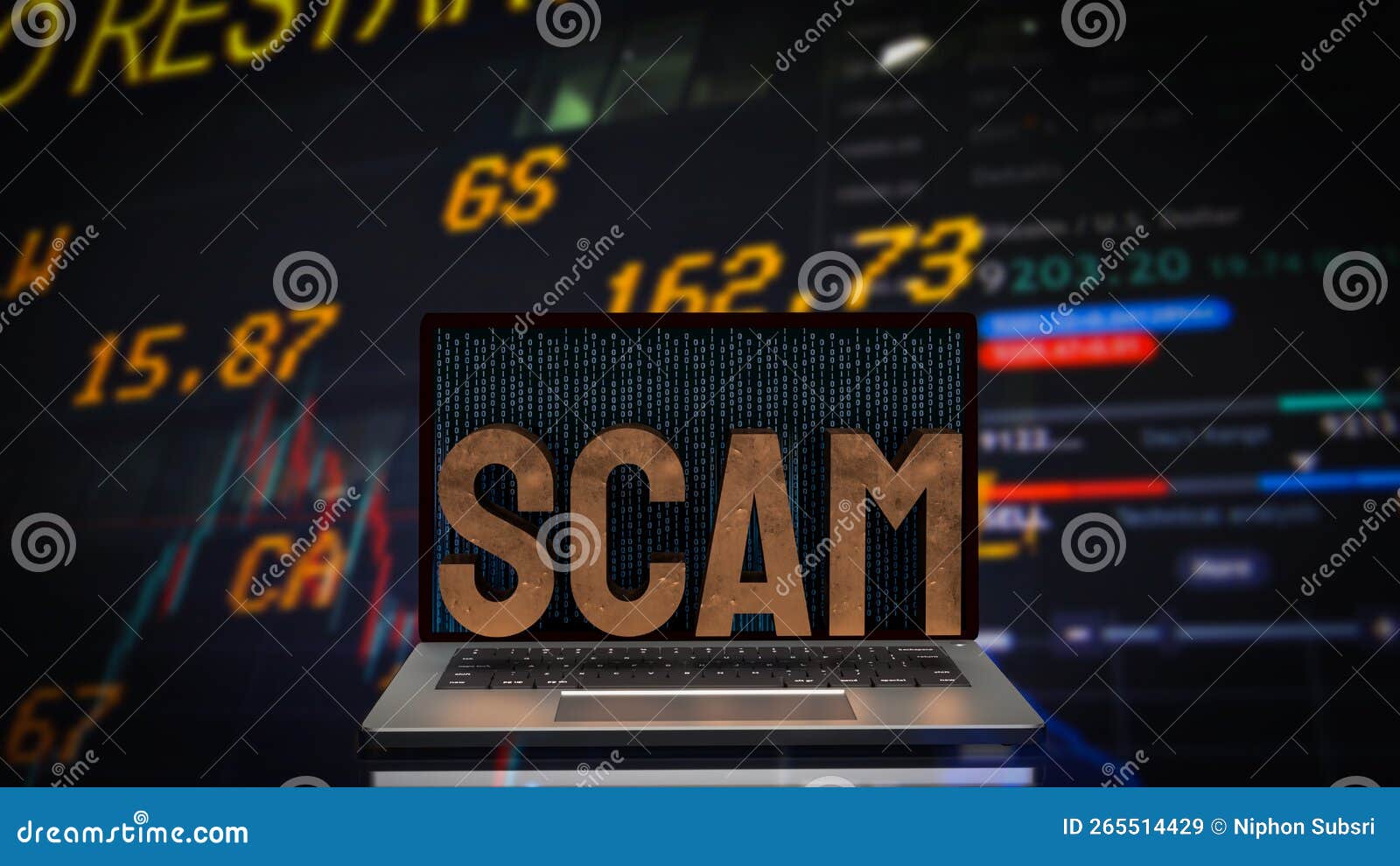 Dirty Metal Scam Text on Notebook Background 3d Rendering Stock ...