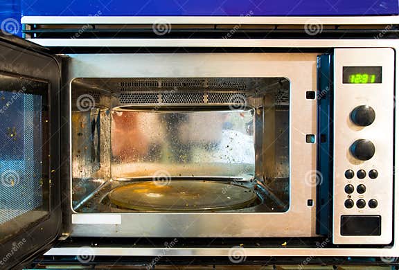 Dirty microwave oven stock image. Image of stain, household - 22578903