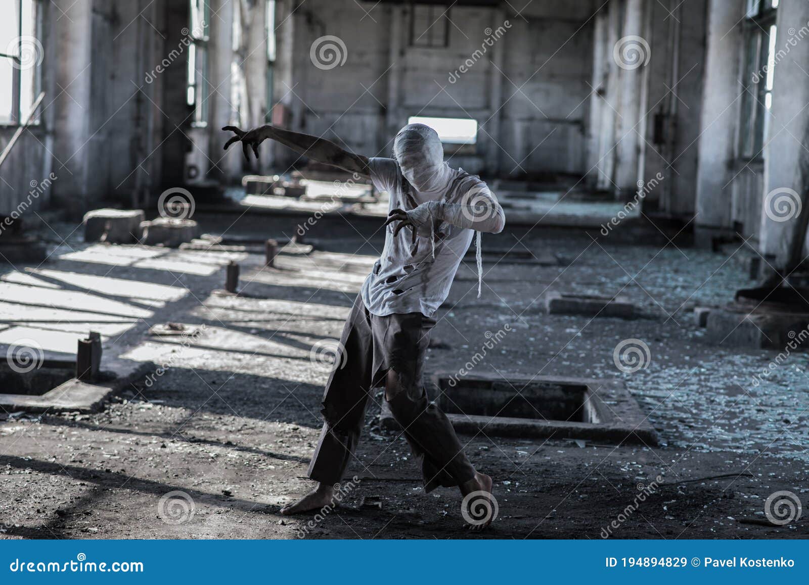Dirty Monster Guy with Bandaged Face. Stock Image - Image of gothic ...