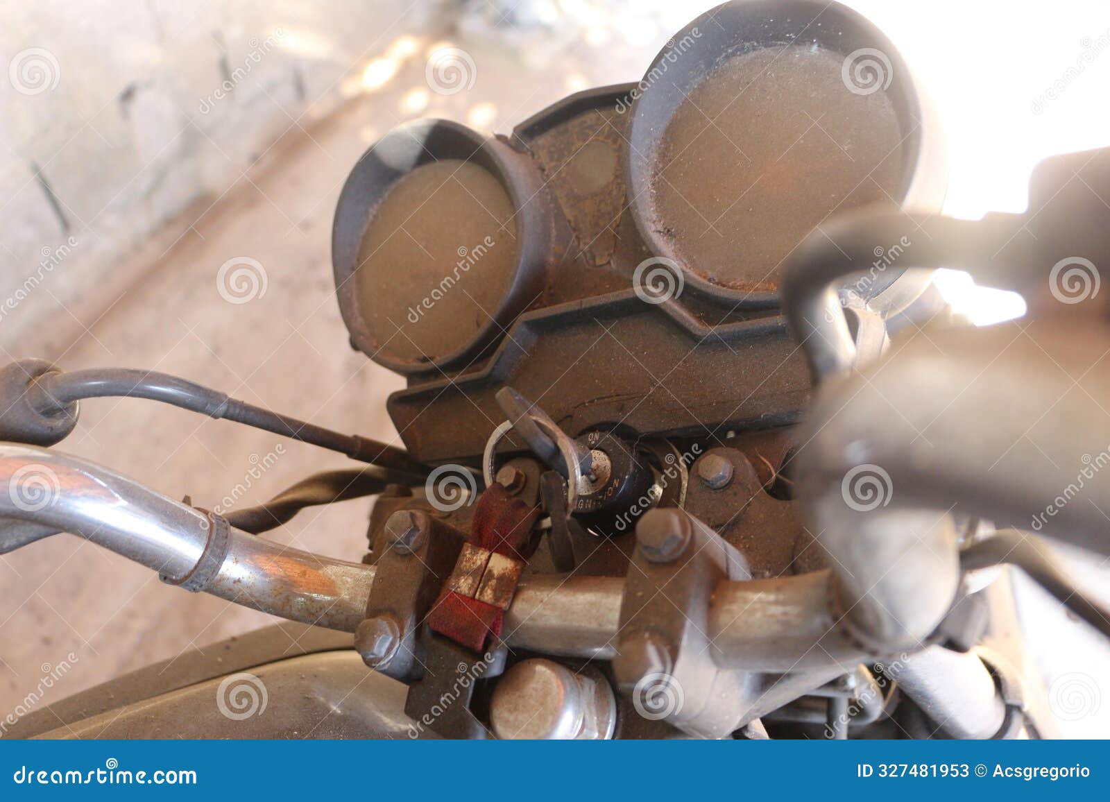Dirty Motorcycle dashboard stock image. Image of dashboard - 327481953