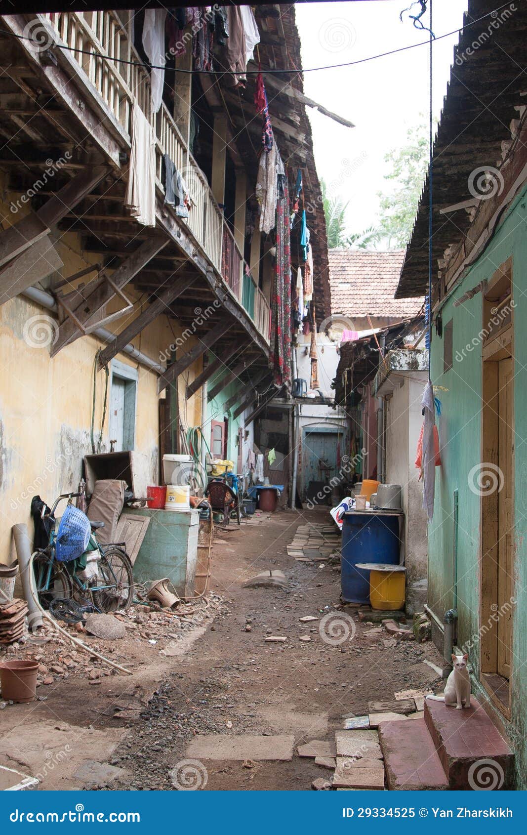 Dirty narrow backyard stock image. Image of destination - 29334525