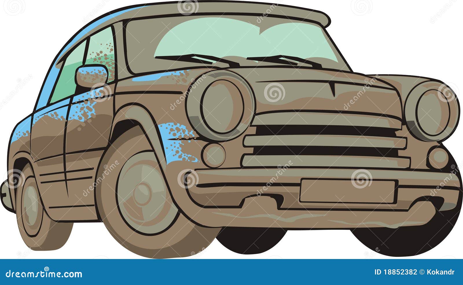 Dirty old car stock vector. Illustration of drops, passenger - 18852382