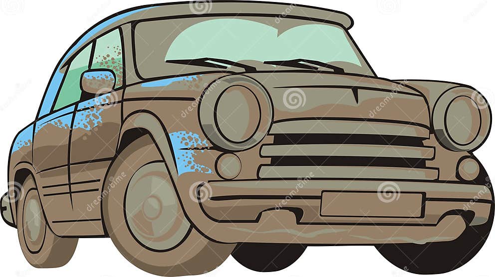 Dirty old car stock vector. Illustration of drops, passenger - 18852382