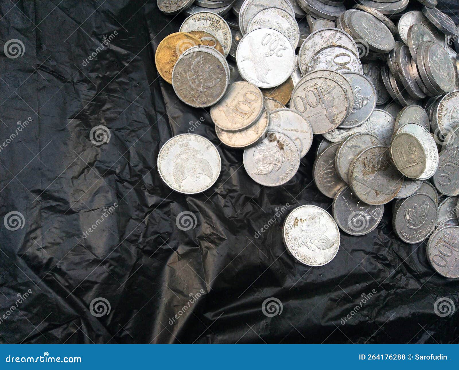 Dirty old coins stock photo. Image of wheel, coin, silver - 264176288