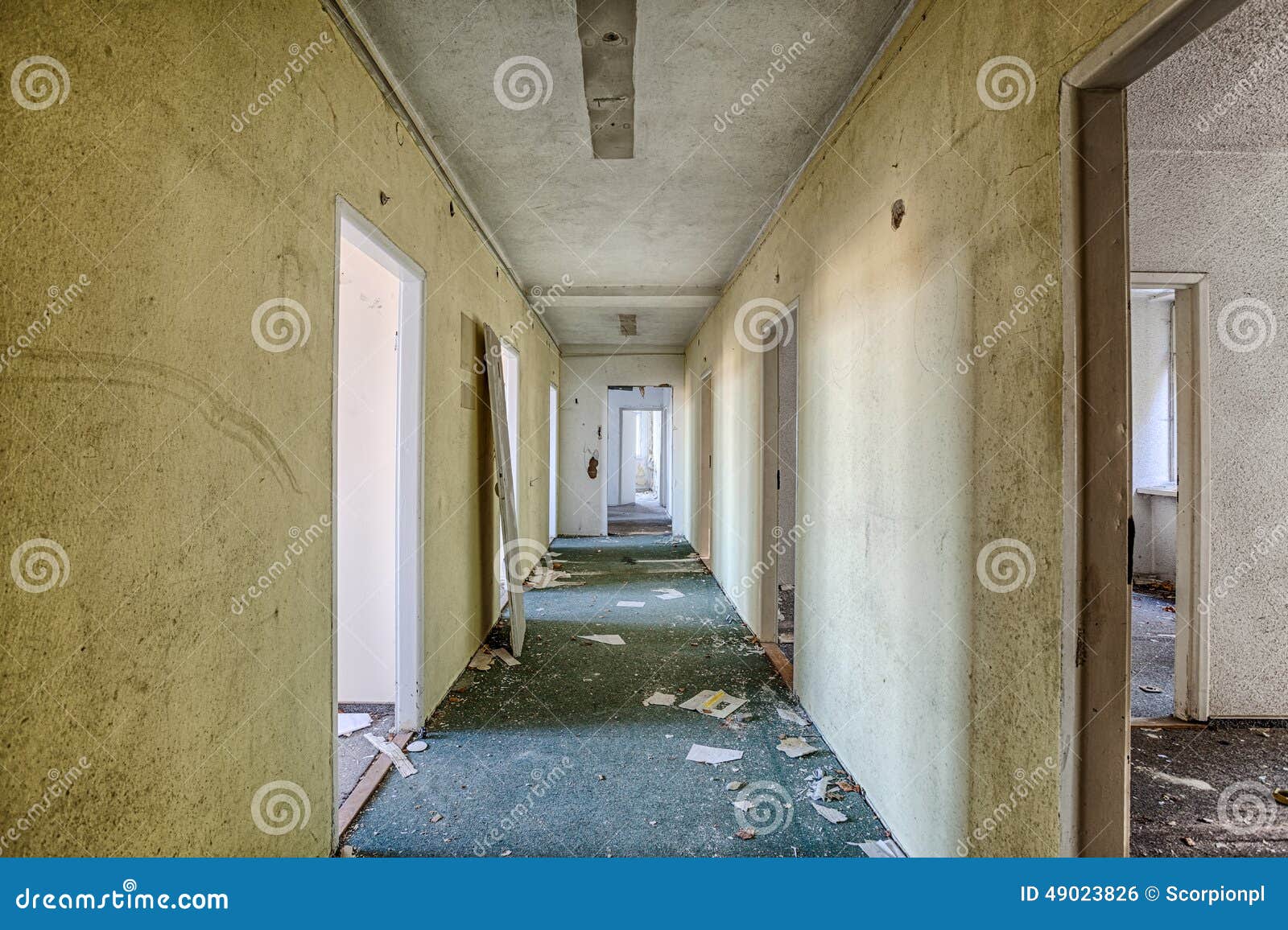 Dirty, Old and Forgotten Corridor Stock Photo - Image of corridor ...