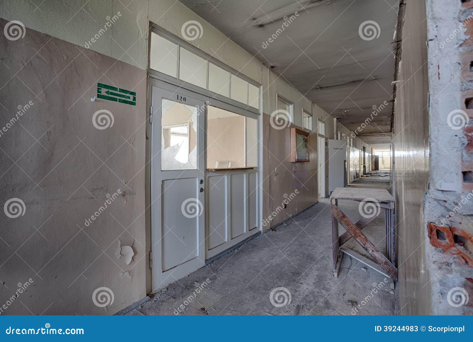 Dirty, Old and Forgotten Corridor Stock Image - Image of debris, empty ...