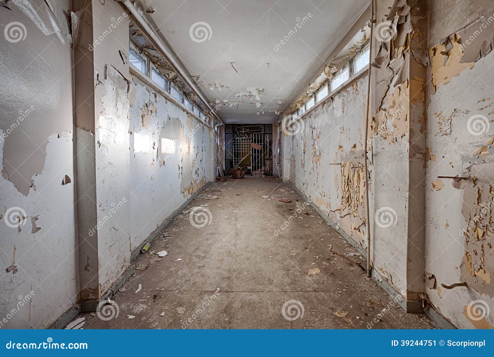 Dirty, Old and Forgotten Corridor Stock Image - Image of floor, garbage ...