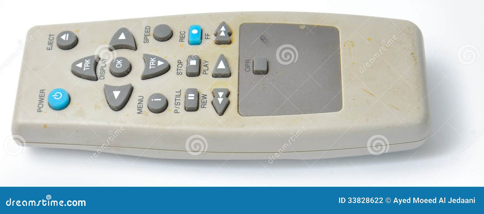 Dirty Old VCR Remote Control from the Side Stock Photo - Image of ...