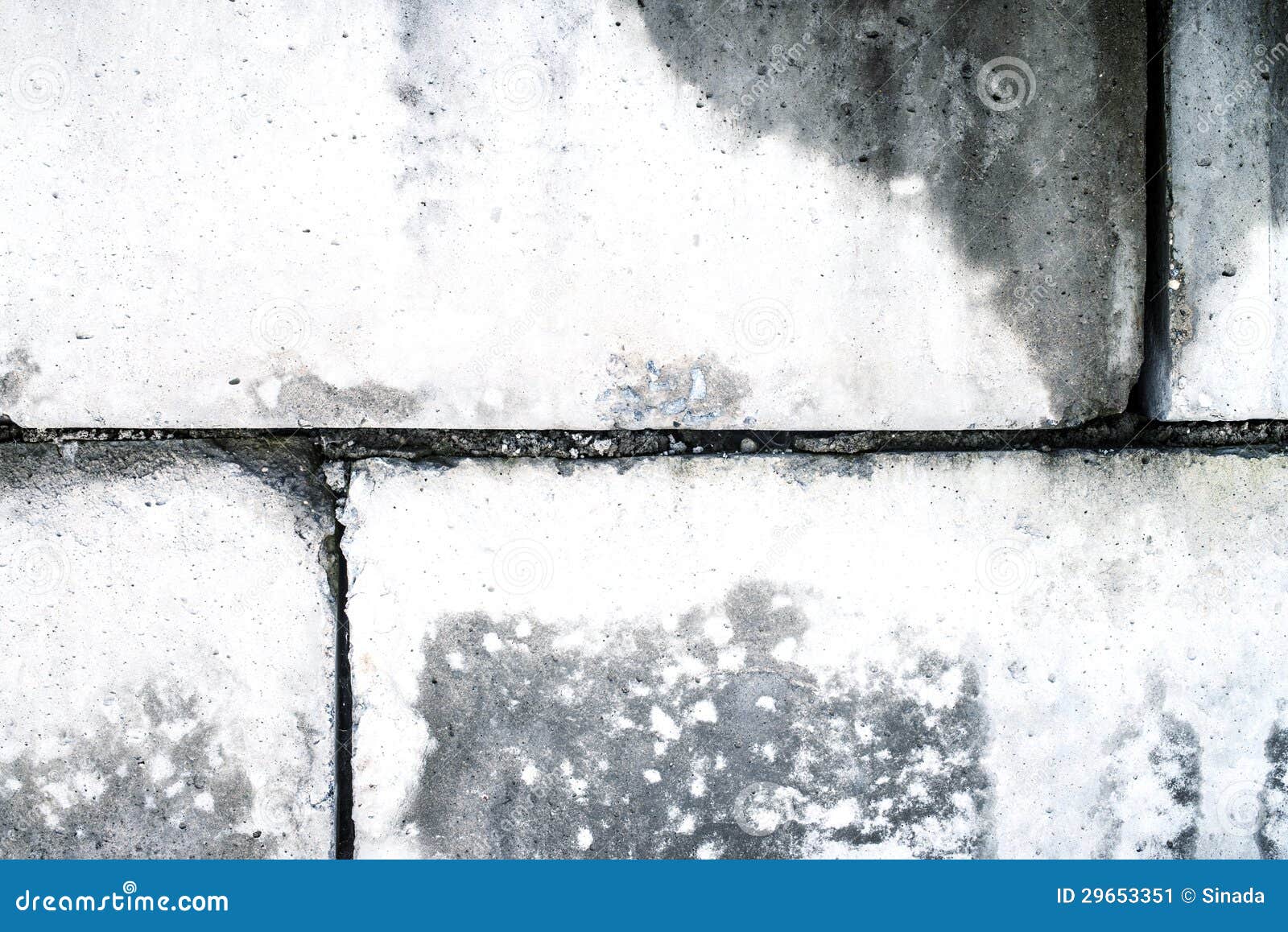 Dirty Old Wall from Concrete Blocks Stock Image - Image of exterior ...