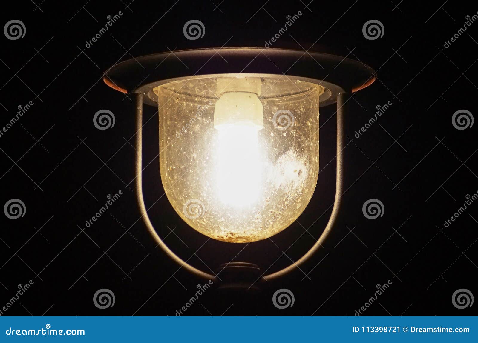 Dirty Outside Lamp in the Night Stock Image - Image of light, lantern ...