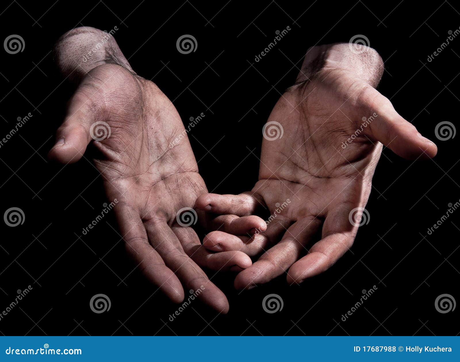 Dirty Outstretched Hands stock photo. Image of receive - 17687988