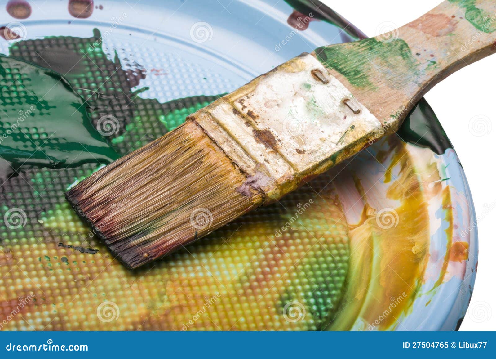 Dirty Paintbrush stock image. Image of blue, paint, brush - 27504765