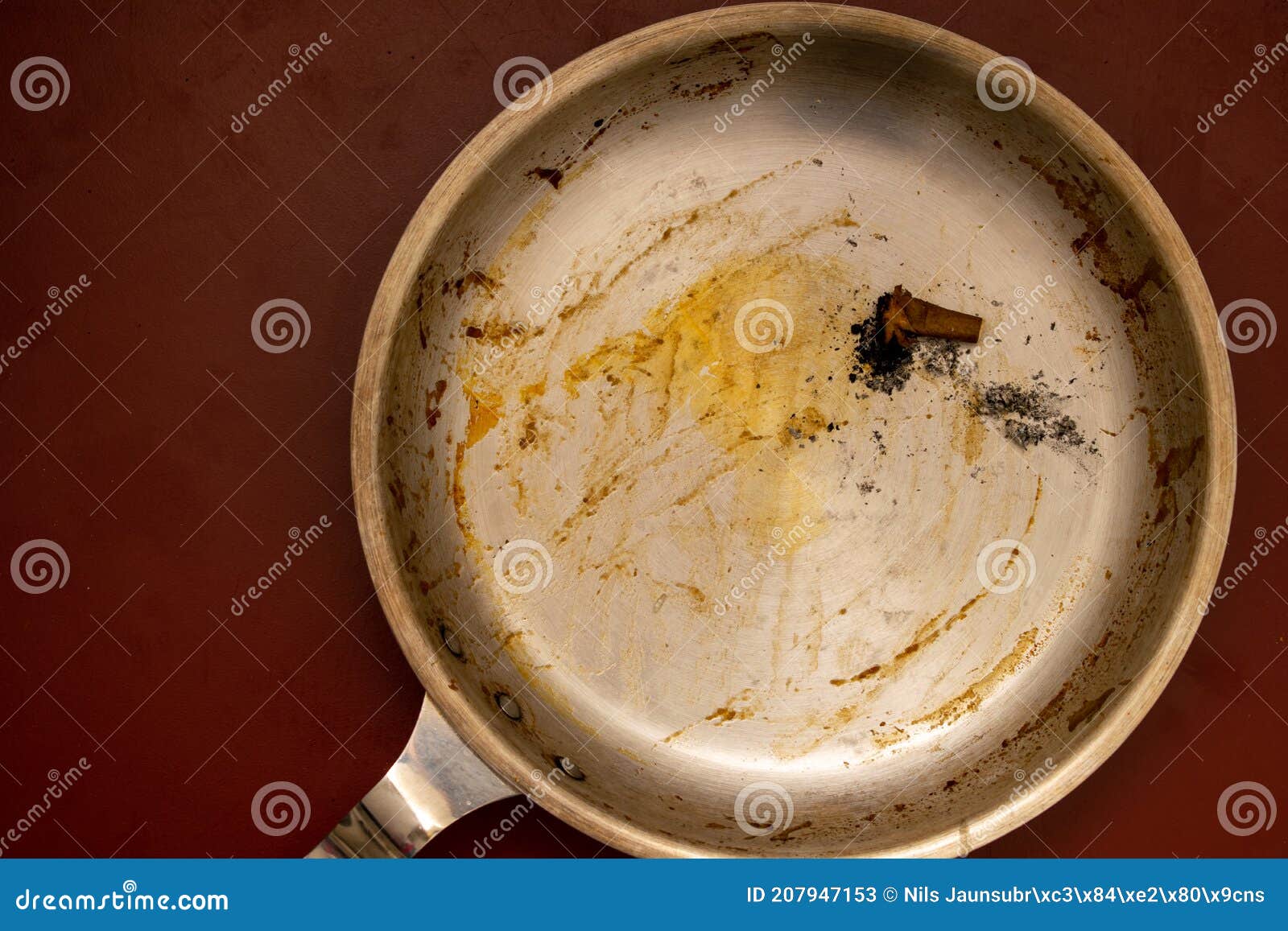 Dirty Pan with Extinguished Cigarette Stock Image - Image of feelings ...
