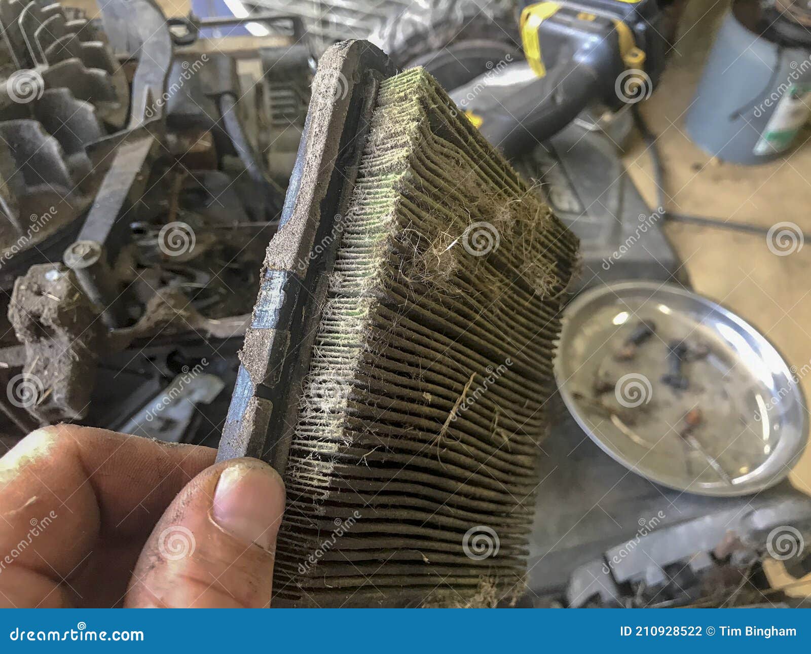 Dirty Panel Air Filter for Small Engine Stock Photo - Image of shop ...