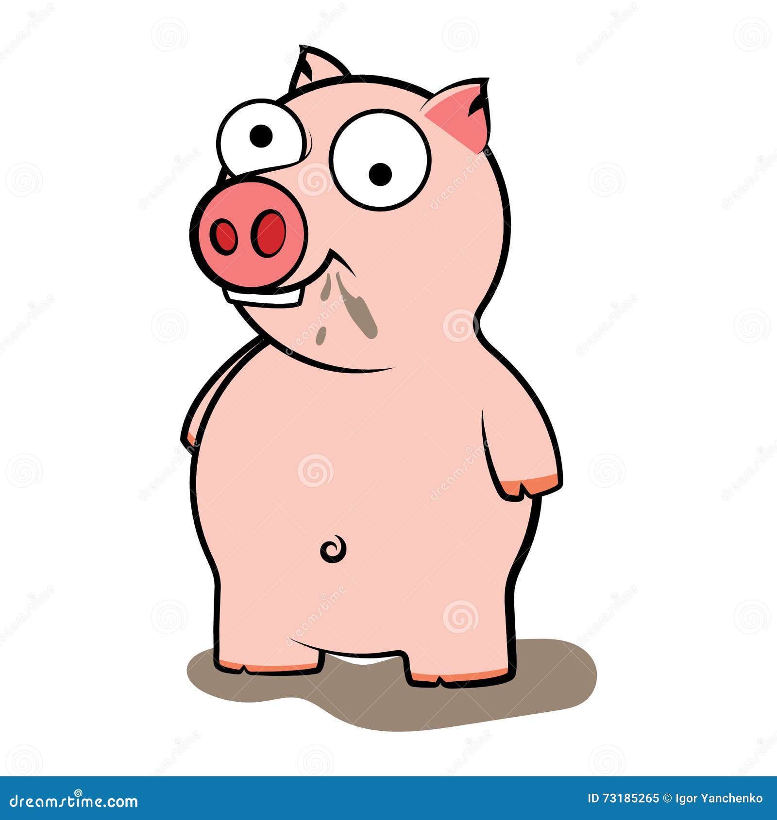 Dirty pig cartoon stock vector. Illustration of livestock - 73185265