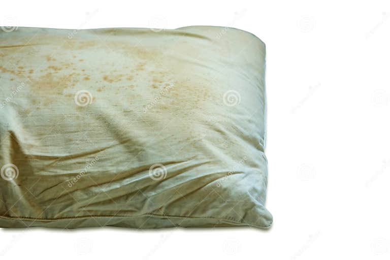 Dirty Pillow Isolated on White Background, are a Source of Germs Stock ... Dirty Pillow Isolated on White Background, are a Source of Germs Stock ...