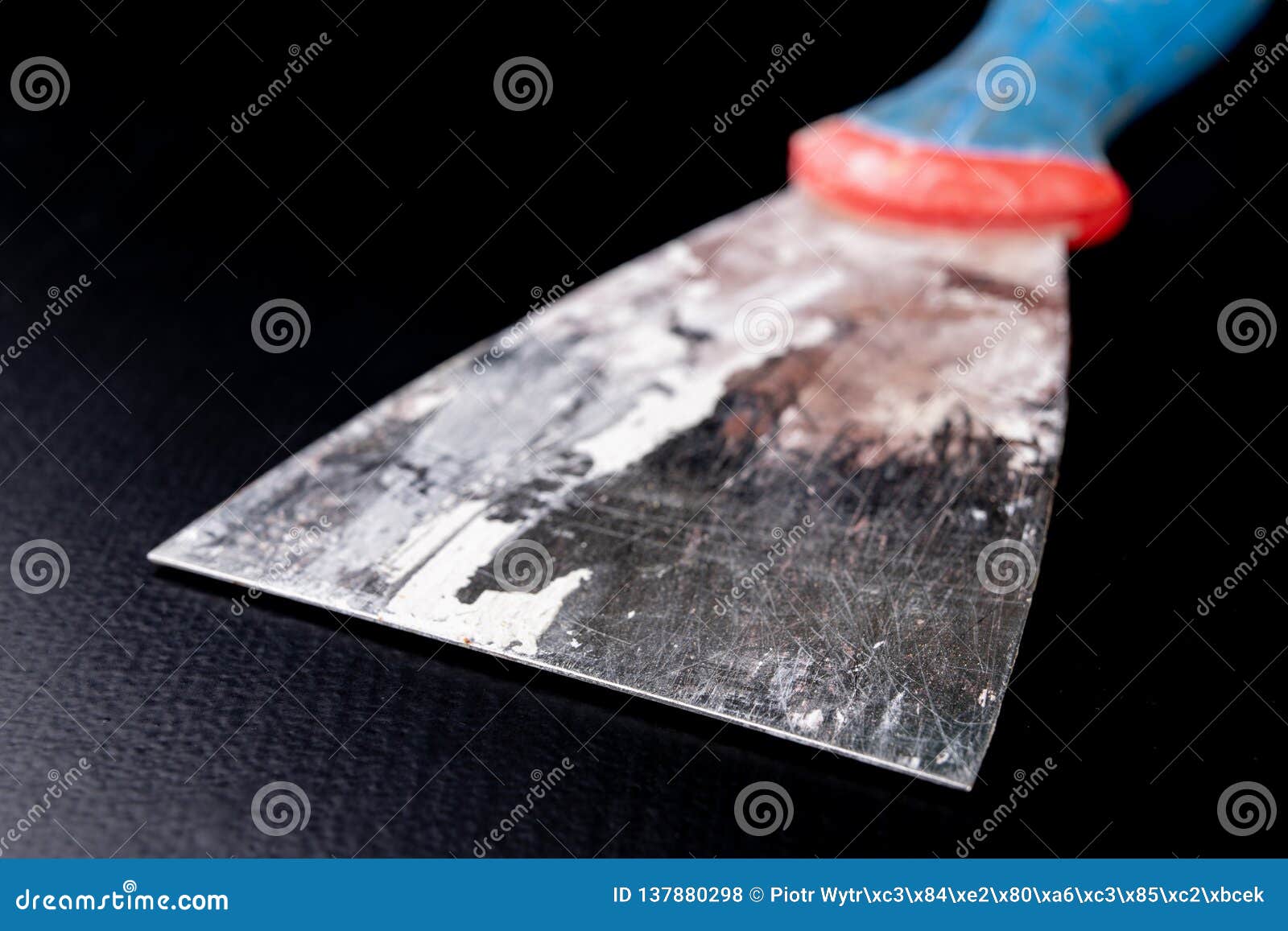 A Dirty Plastering Plaster on a Workshop Table. Tools for Construction ...