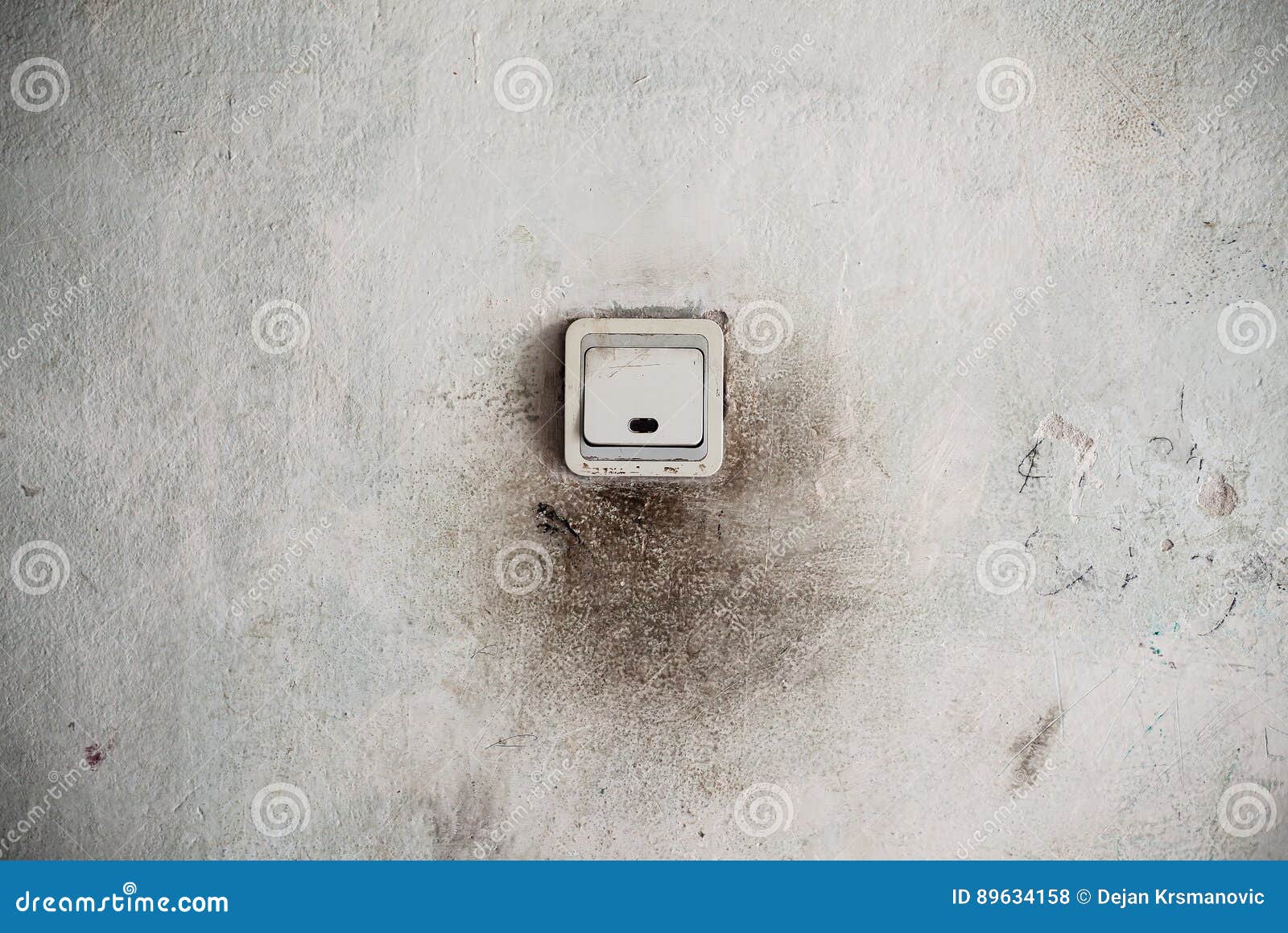 Dirty Plastic Light Switch stock photo. Image of dirty - 89634158