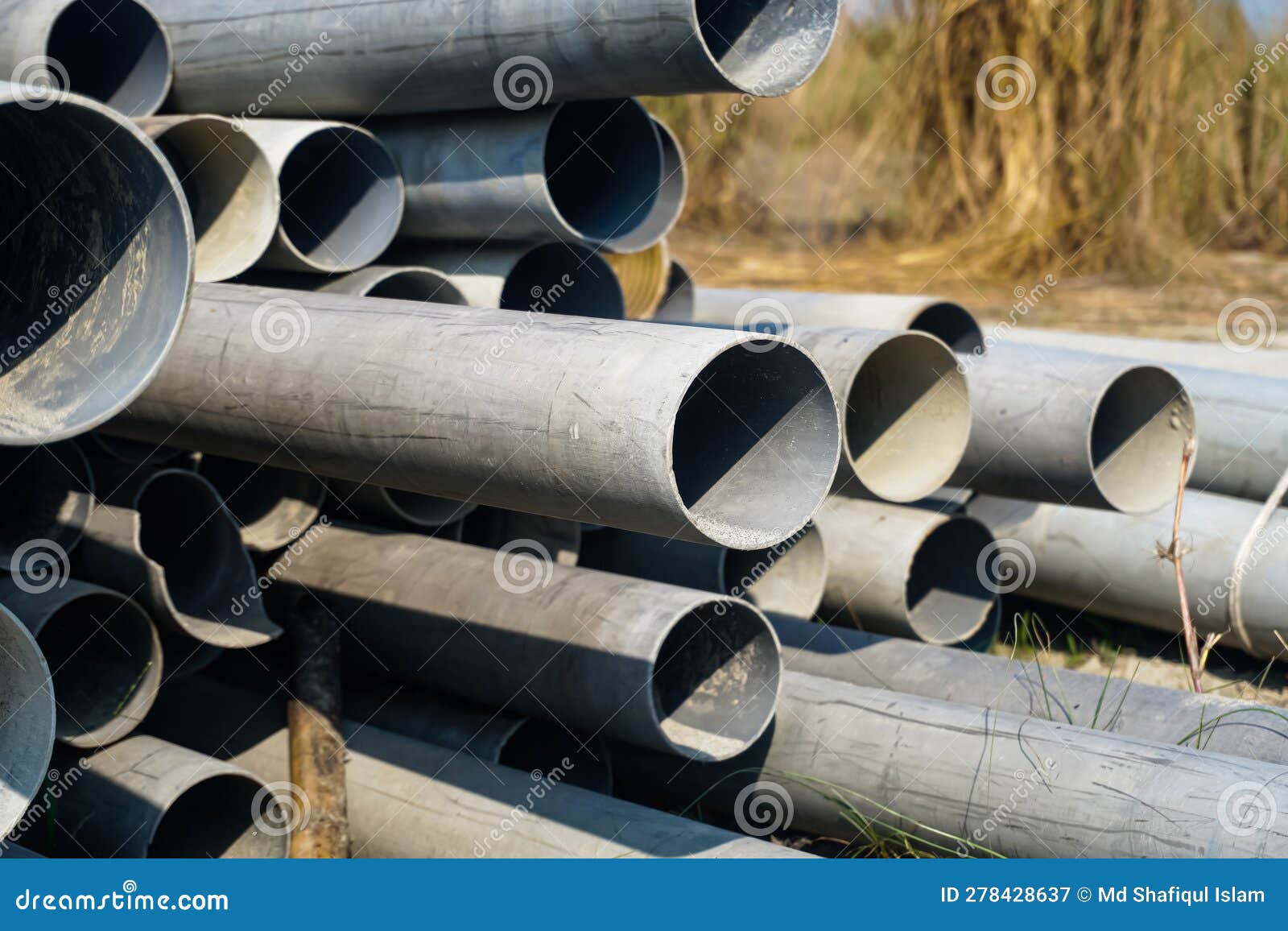 Dirty Plastic Pipes. Construction Waste Plastic Stock Image - Image of ...