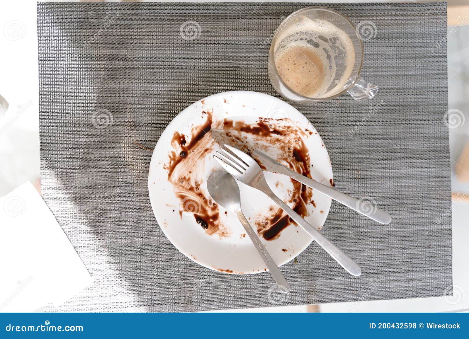 Dirty Plate and an Empty Coffee Cup on a Table Stock Photo - Image of ...