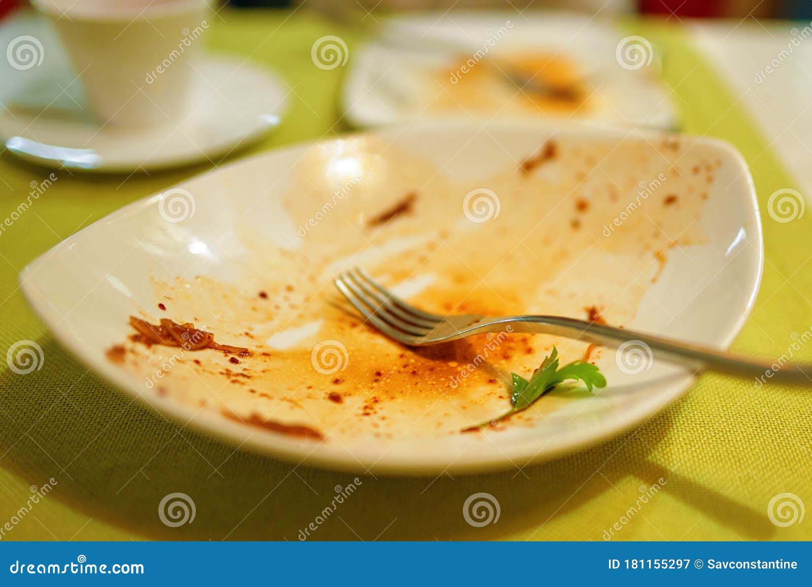 Dirty plate. stock image. Image of crumpled, enjoying - 181155297