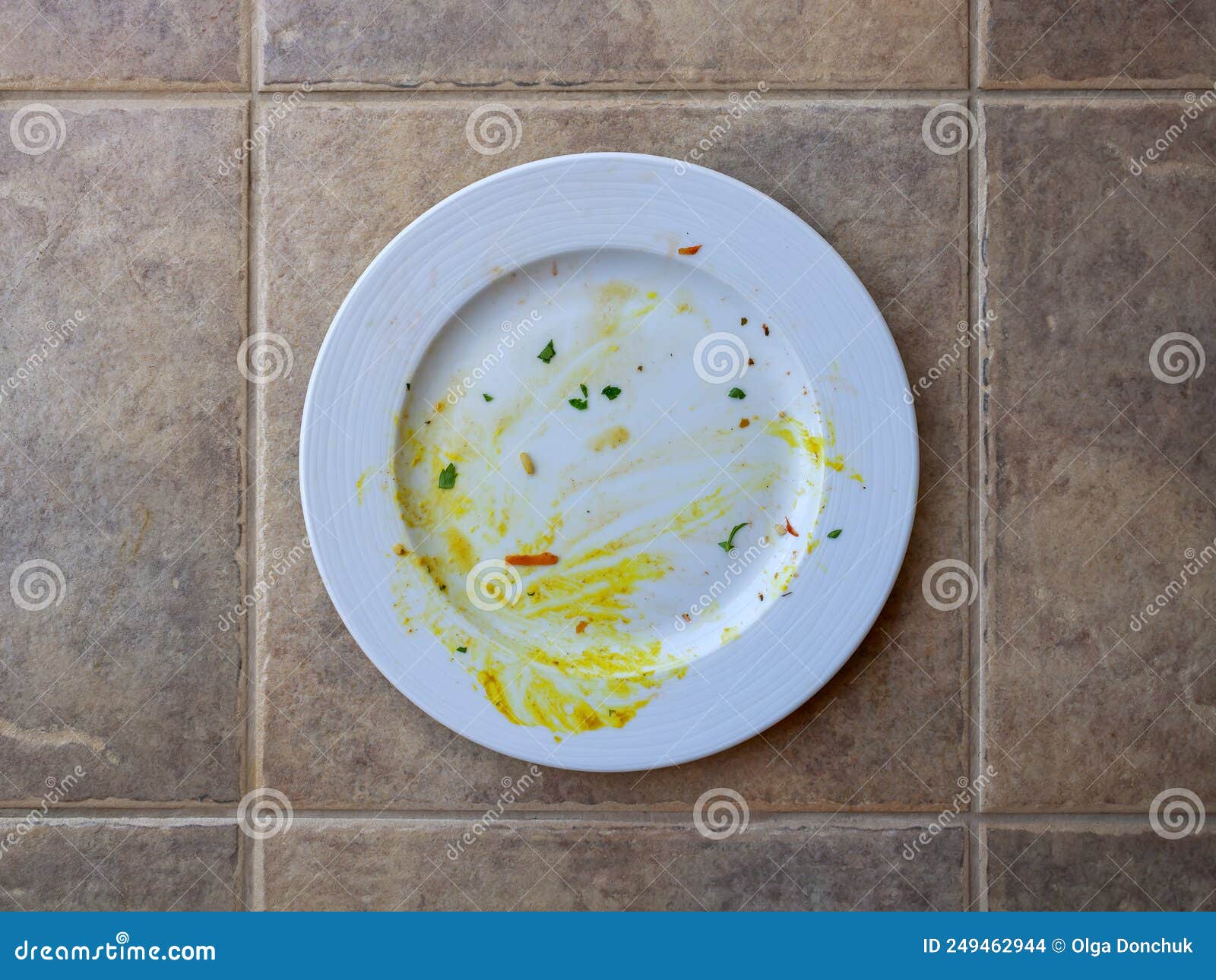 Dirty Plate with Food Leftovers Stock Photo - Image of view, meal ...