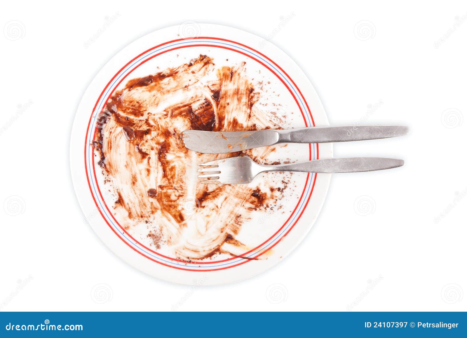 Dirty Plate with Knife and Fork Stock Image - Image of fork, dinner ...