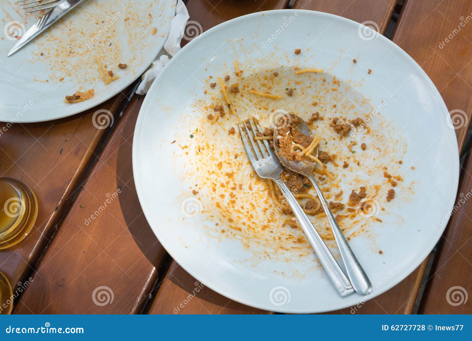 Dirty Plate with Knife and Spoon. Stock Photo - Image of dishes, dish ...
