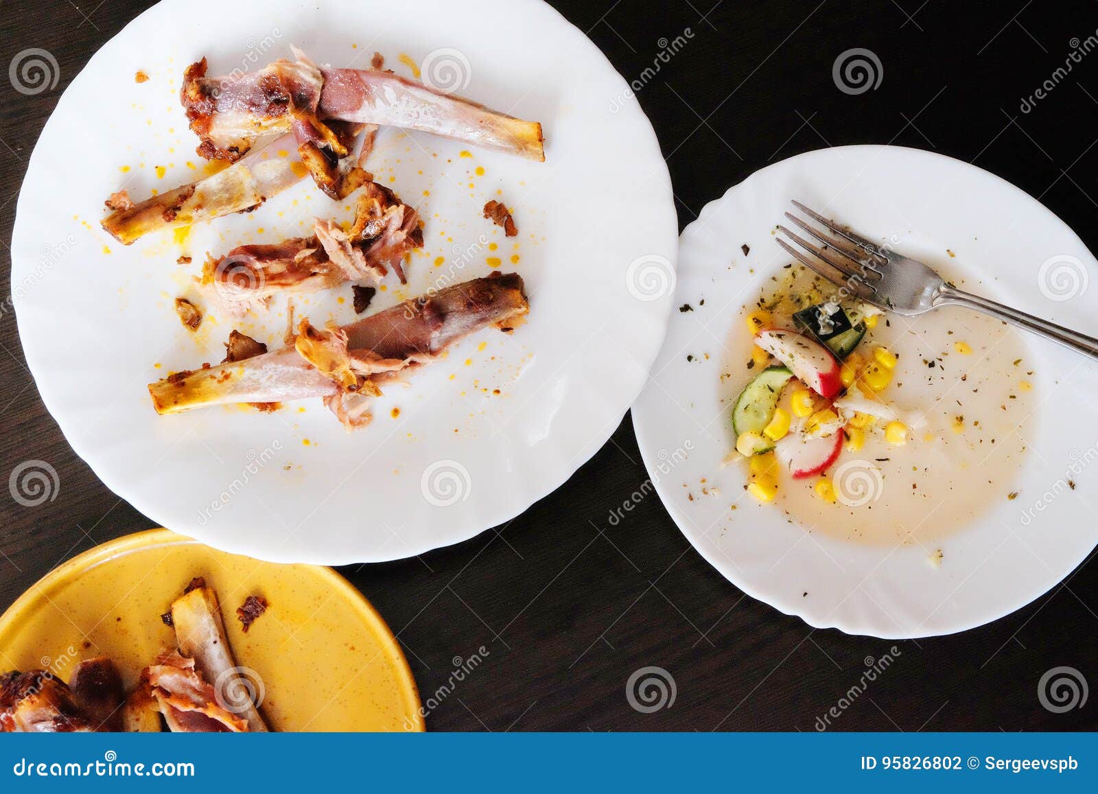 The dirty plates stock photo. Image of fork, food, finished - 95826802
